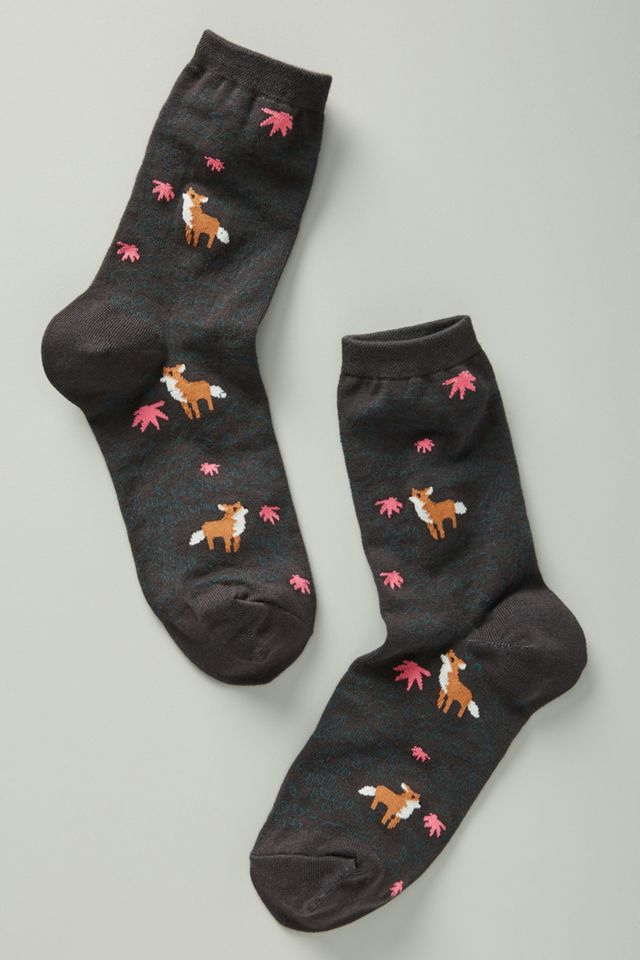 Forest Fox Crew Socks | Anthropologie