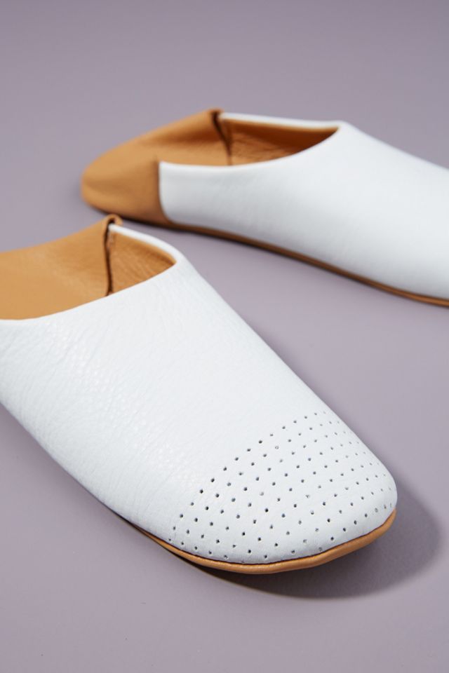 Jill Burrows Bright White + Sand Slippers | Anthropologie
