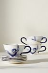 From The Deep Cups & Saucers, Set of 4 | AnthroLiving