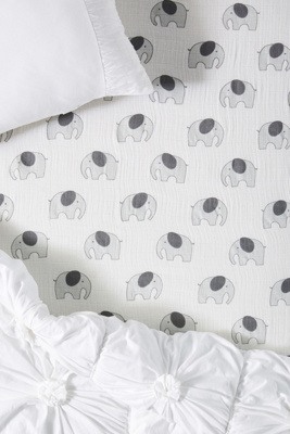 Nature Printed Crib Sheet | Anthropologie