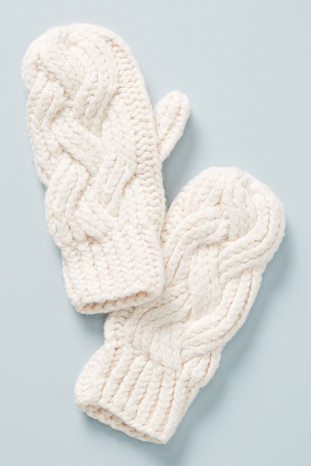Cable-Knit Mittens | Anthropologie