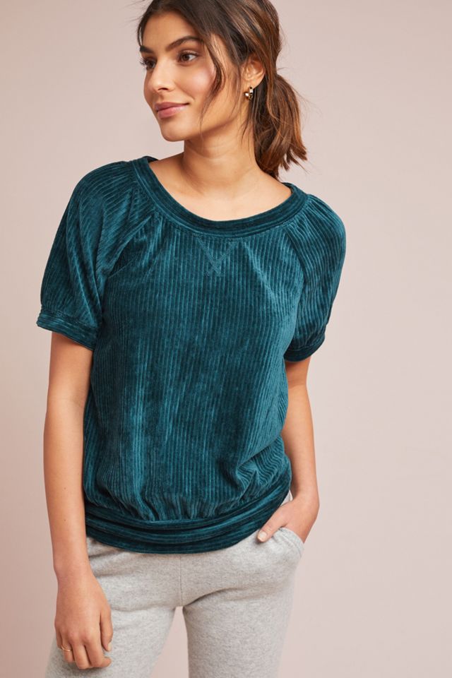 Ribbed Velvet Tee | Anthropologie