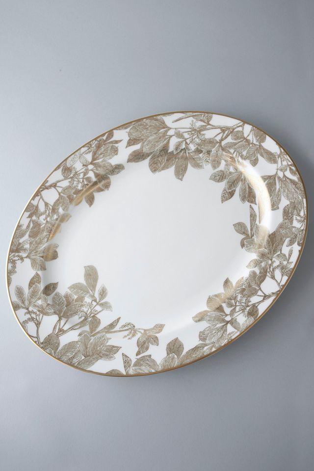 Caskata Arbor Gold Oval Platter | AnthroLiving