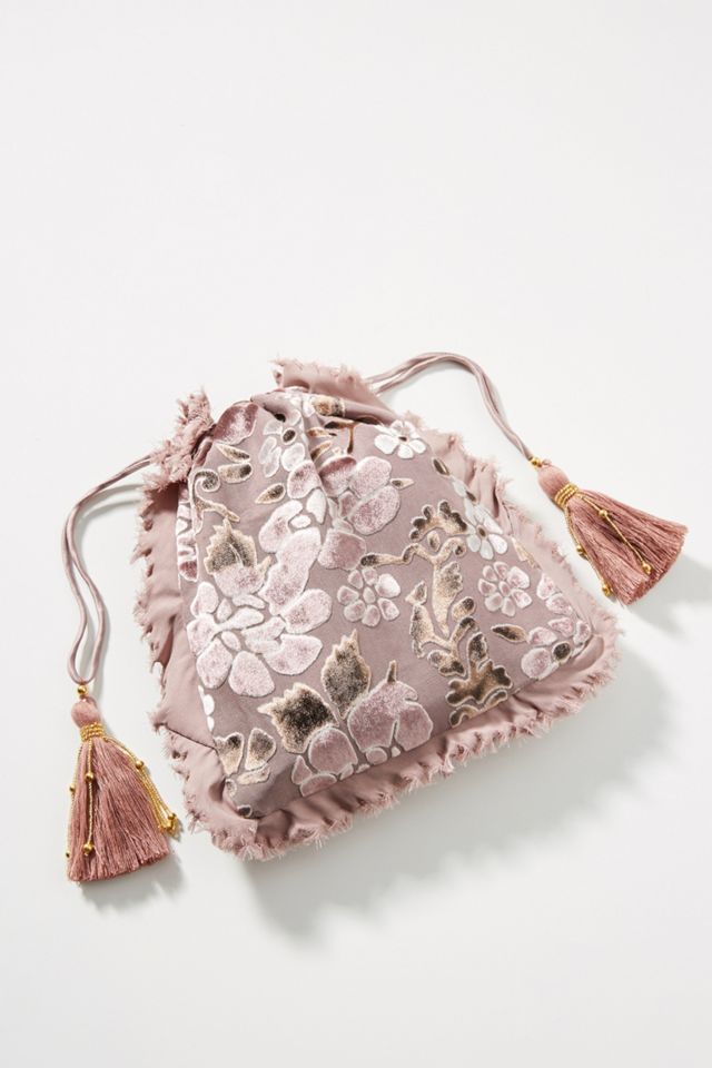 Lucy Velvet Drawstring Pouch | Anthropologie