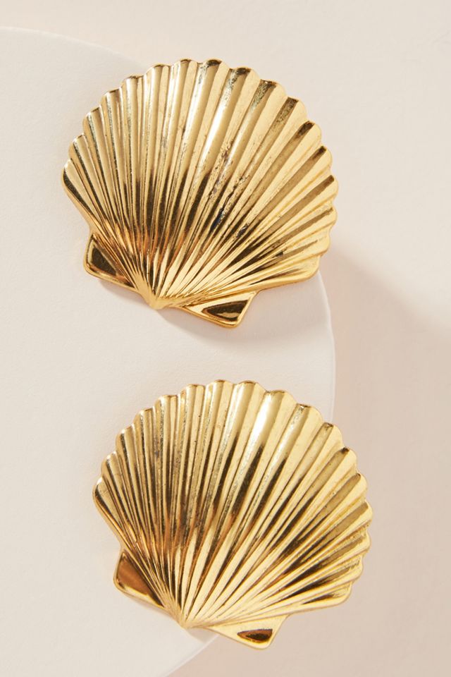 Jennifer Behr Madeline Shell Clip-On Earrings | Anthropologie