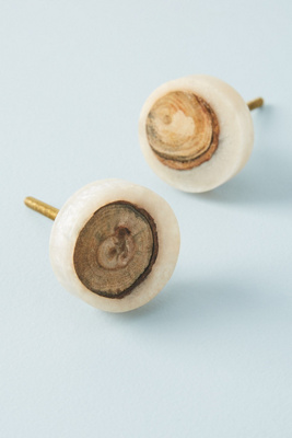 Frosted Timber Knobs, Set of 2 | AnthroLiving