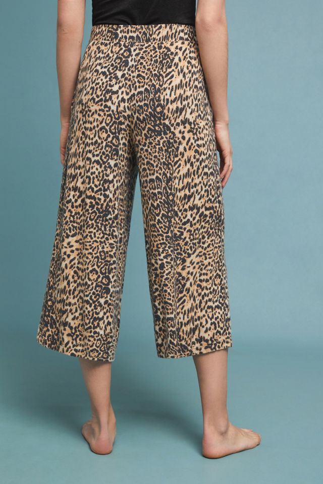 Leopard Brushed Fleece Pants | Anthropologie