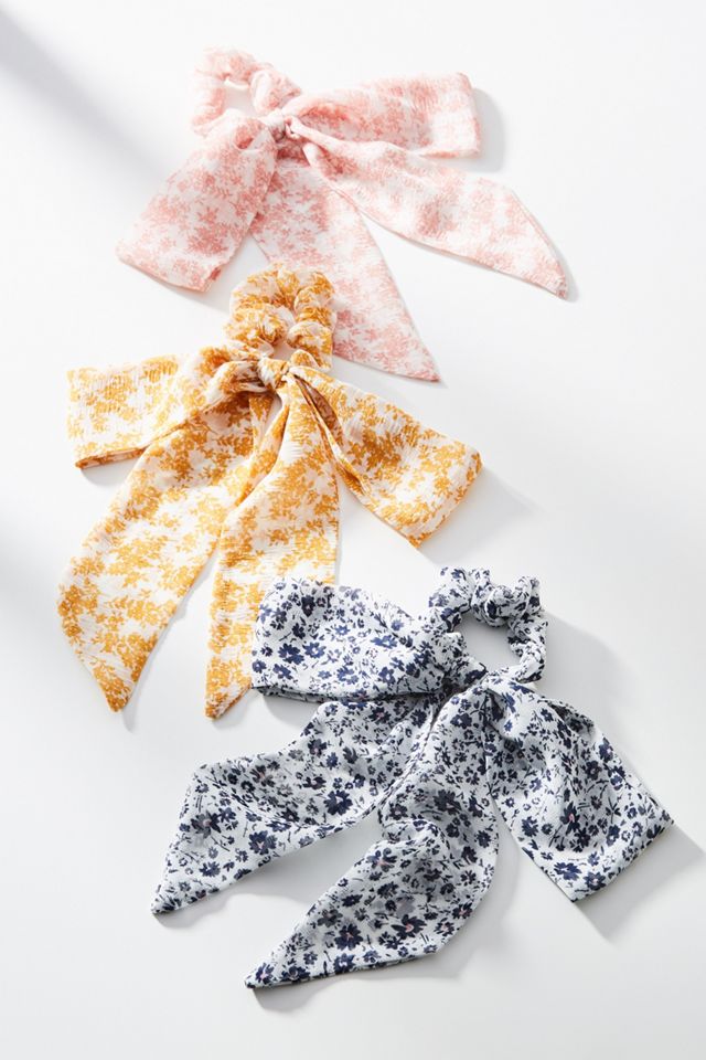 Ditzy Floral Scarf Ponytail Holder Set | Anthropologie