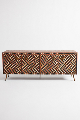 Optical Inlay Media Console | Anthropologie