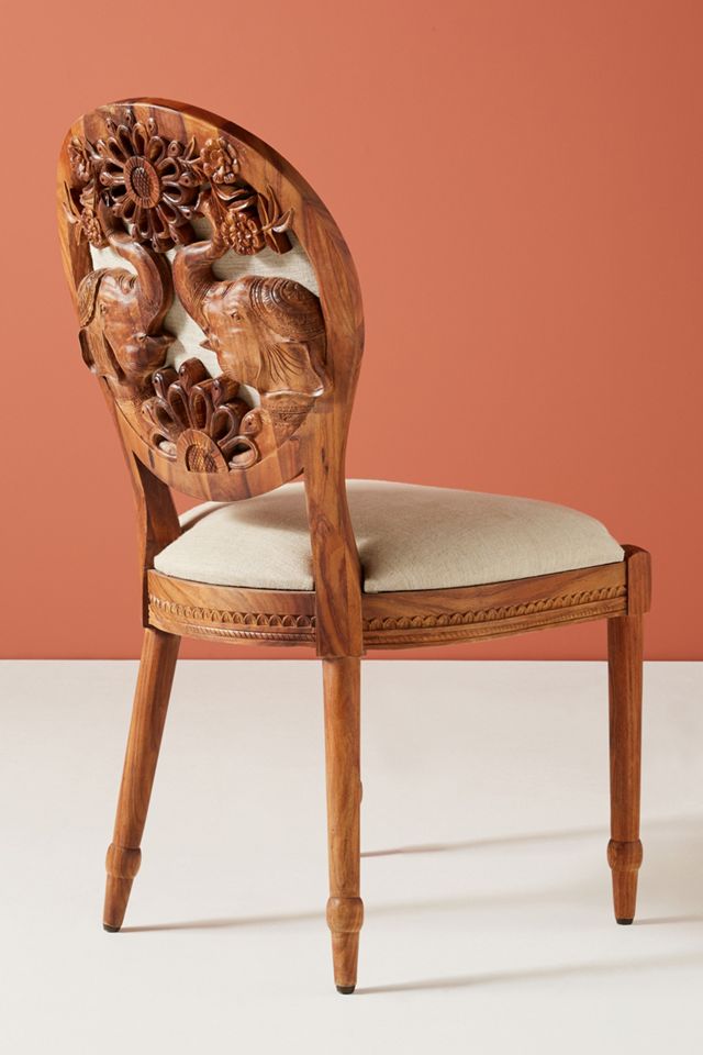 Handcarved Elephant Dining Chair | AnthroLiving