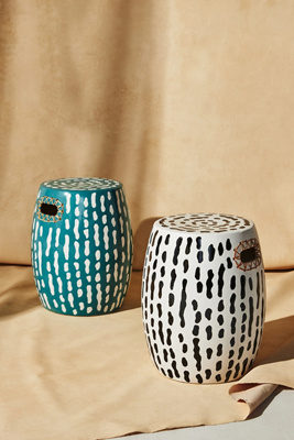 Striped Ceramic Side Table | AnthroLiving