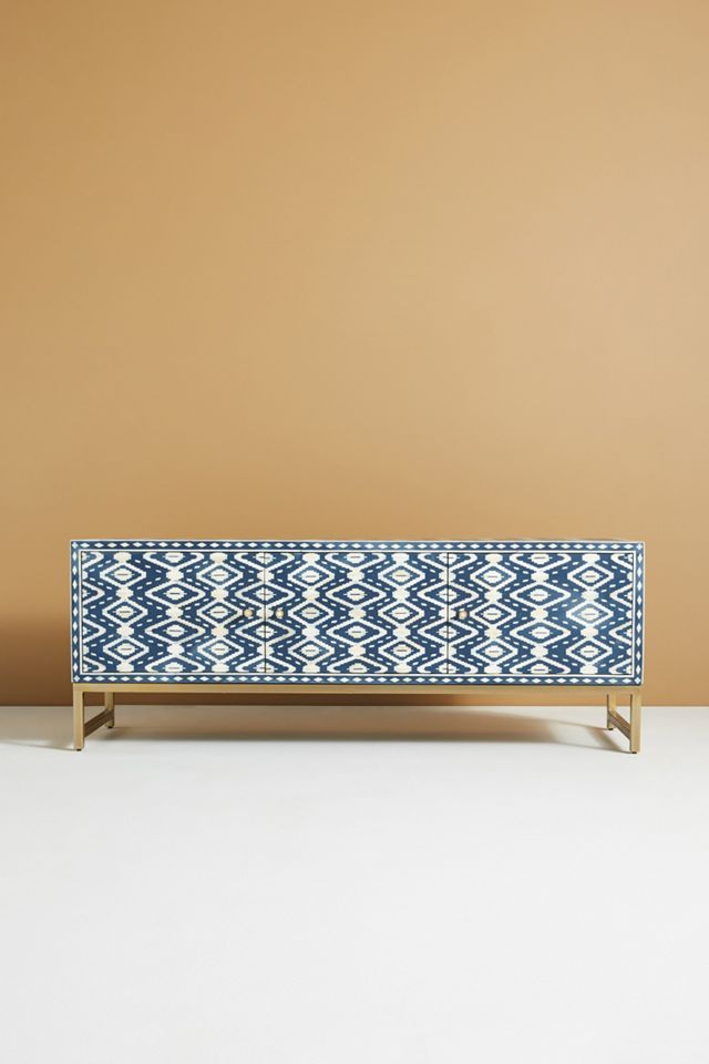 Ikat Inlay Media Console | Anthropologie
