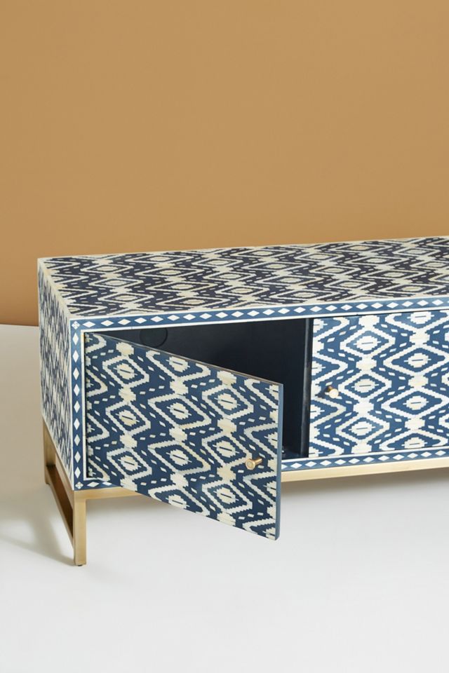 Ikat Inlay Media Console | Anthropologie
