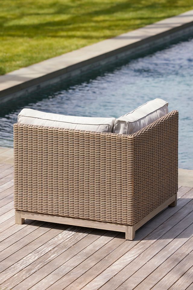 Meadowbrook Teak Base Wicker Corner Chair | Terrain