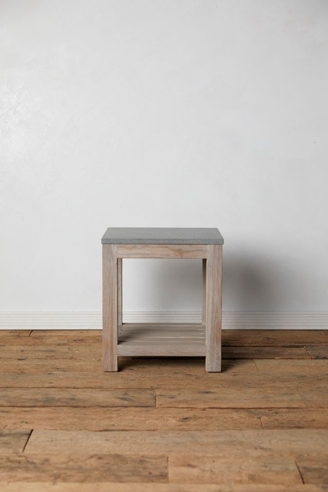 Stone + Teak End Table | Terrain