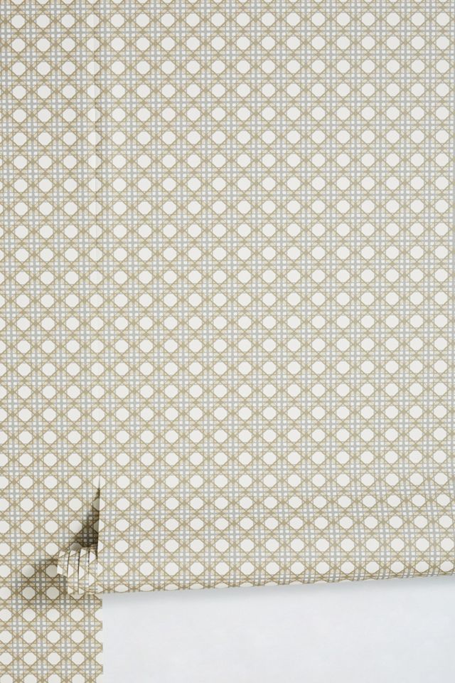 Rattan Overlay Lattice Wallpaper | AnthroHome