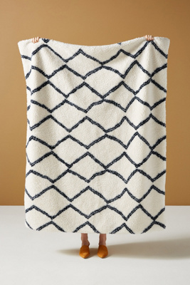 Nela Sherpa Throw Blanket | AnthroLiving