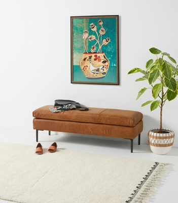 Bowen Leather Bench | AnthroLiving