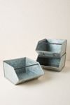 Galvanized Metal Bins, Set of 3 | AnthroLiving