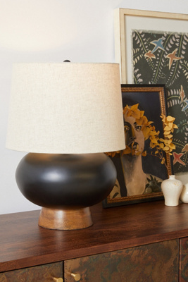 Cait Wooden Table Lamp | AnthroLiving