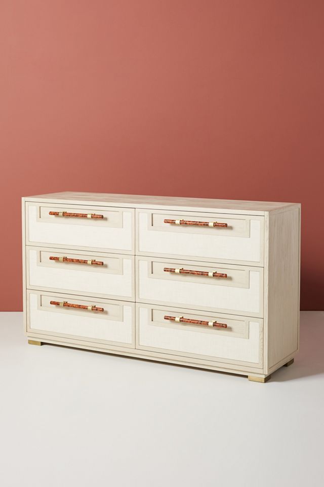 Dove Linen Six-Drawer Dresser | Anthropologie