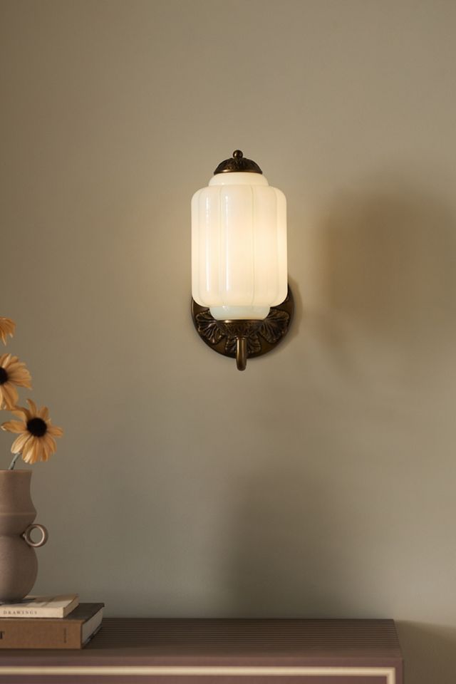 The Eloise Scallop Milk Glass Sconce Wall Light | Anthropologie