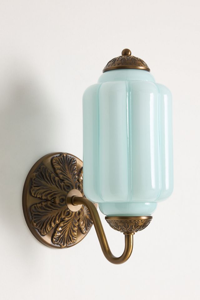The Eloise Scallop Milk Glass Sconce Wall Light | Anthropologie