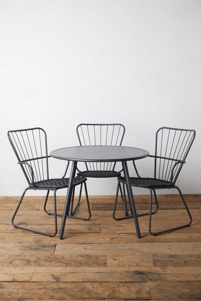 Oxbow Slatted Steel Dining Table | AnthroLiving