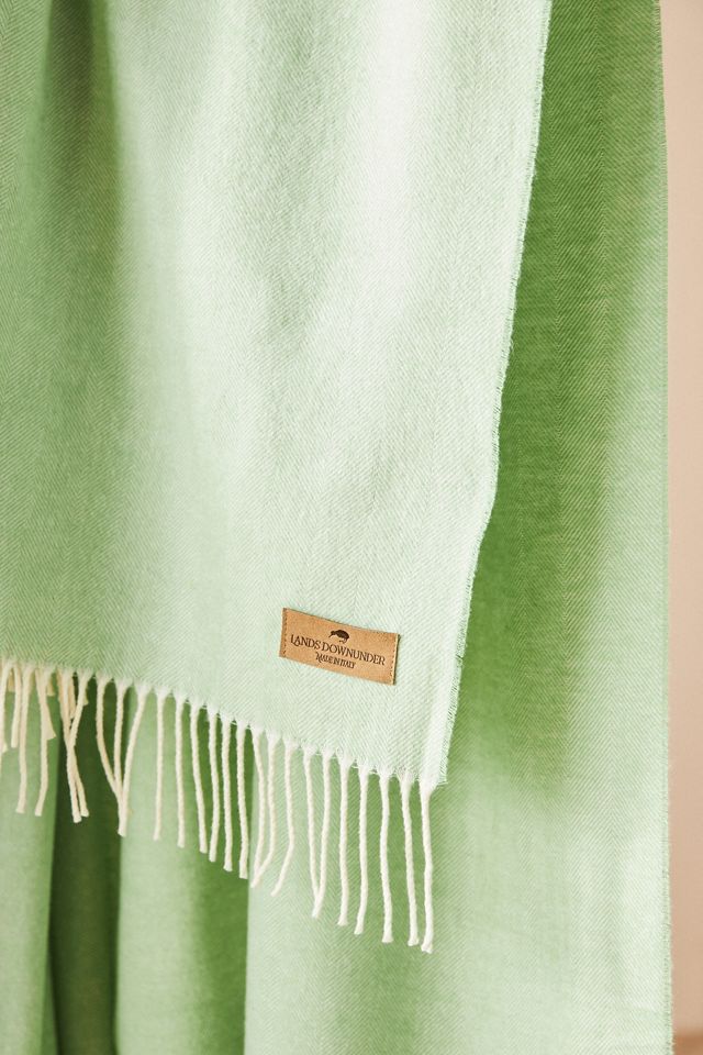 Solid Herringbone Throw Blanket | Anthropologie