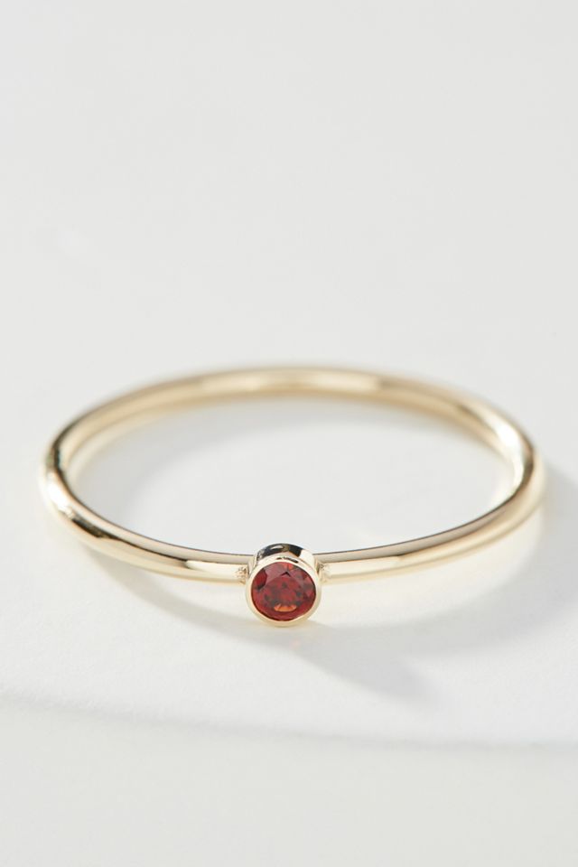 14K Yellow Gold Birthstone Ring by Maya Brenner in Purple at Anthropologie