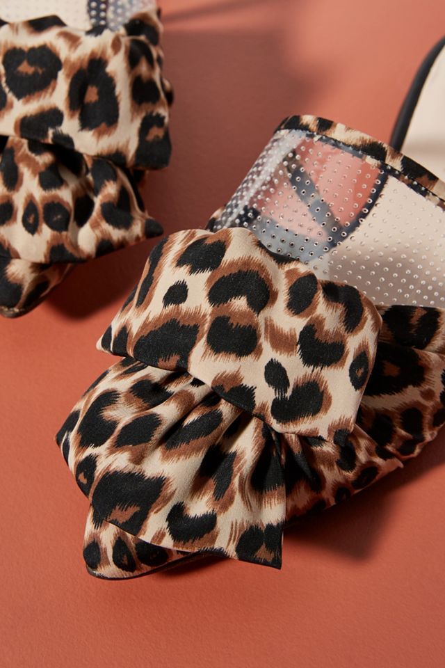 All Black Leopard Ruffled Slides | Anthropologie