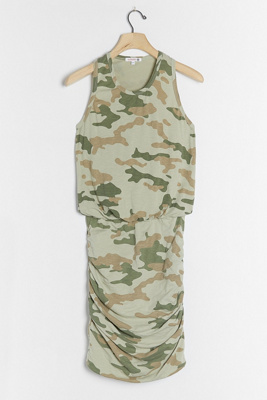 Sundry Ruched Camo Mini Dress | Anthropologie