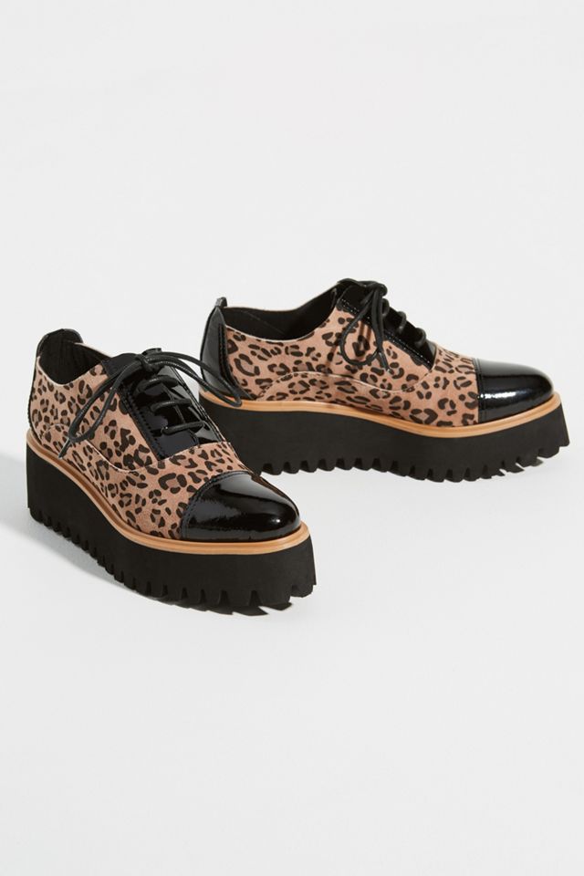 All Black Leopard Platform Oxfords | Anthropologie