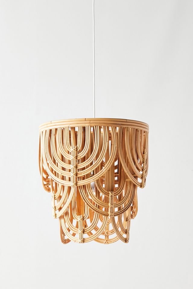 Scalloped Rattan Pendant | Anthropologie