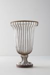 Fluted Glass + Iron Vase | Anthropologie
