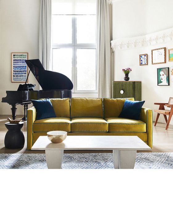 Carroll Contrast Piping Sofa | AnthroLiving