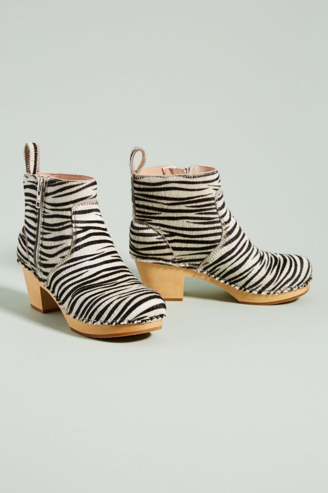 Swedish Hasbeens Zebra Clog Booties | Anthropologie
