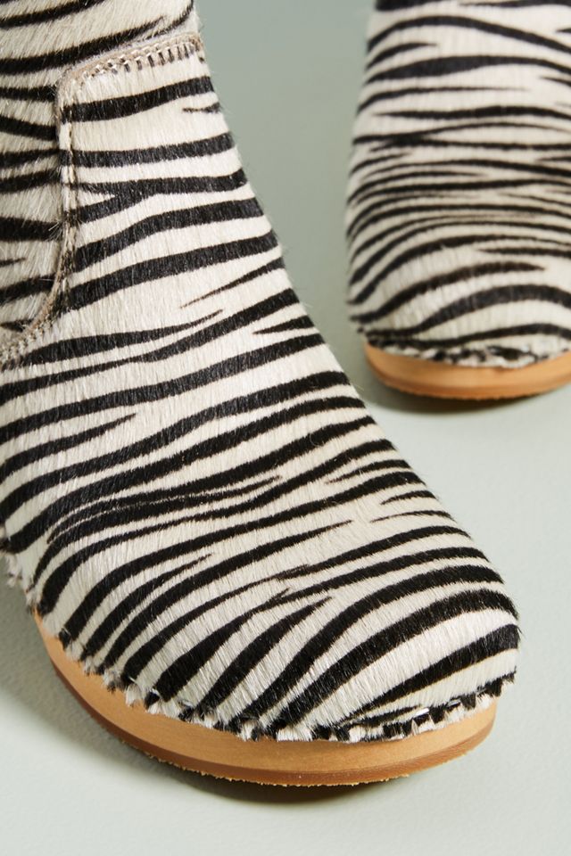 Swedish Hasbeens Zebra Clog Booties | Anthropologie