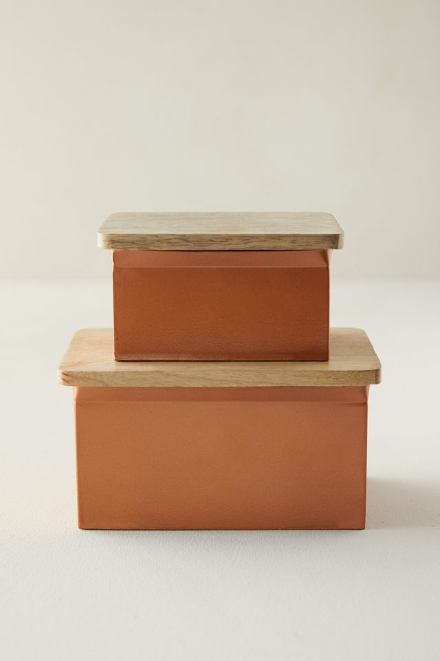 Copper Storage Box with Wood Lid | Terrain