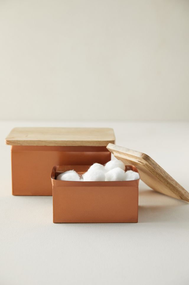 Copper Storage Box with Wood Lid | Terrain