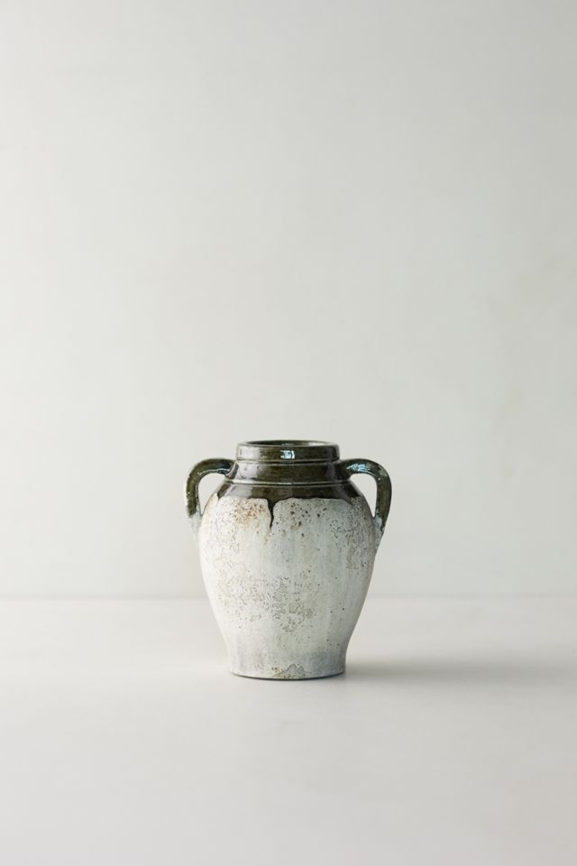 Aged Ceramic Moss Drip Vase | AnthroLiving