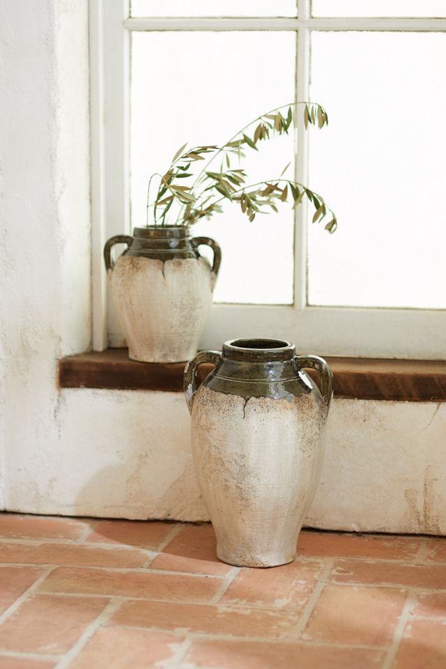 Aged Ceramic Moss Drip Vase | AnthroLiving