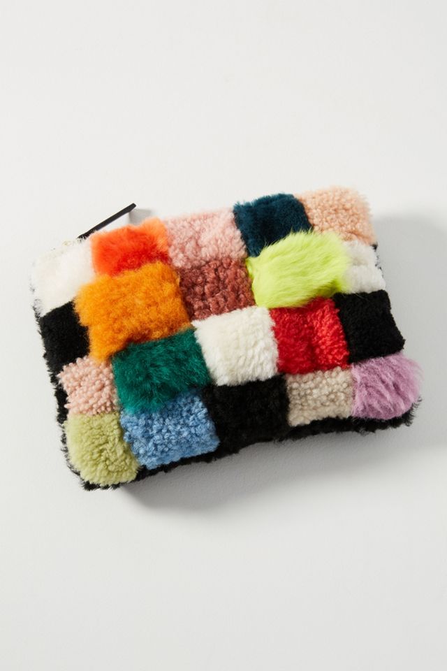Primecut Patchwork Shearling Clutch | Anthropologie
