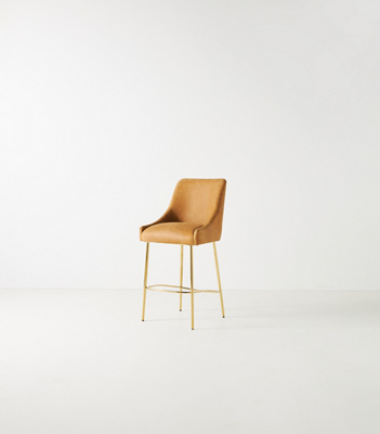 Elowen Leather Bar Stool | AnthroLiving