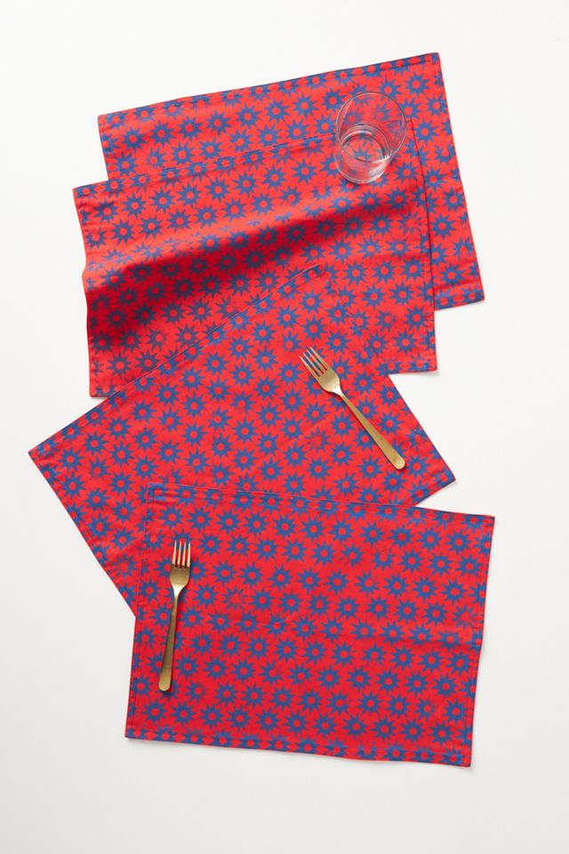 Julie Peach Clemente Placemats, Set of 4 | Anthropologie