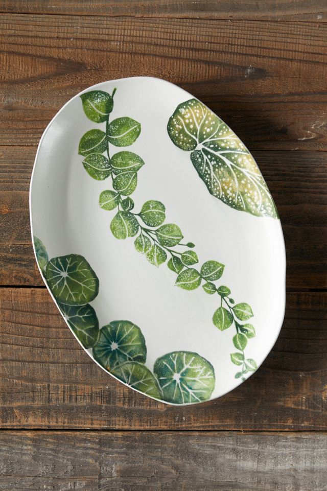Green Leaves Serving Platter | Terrain