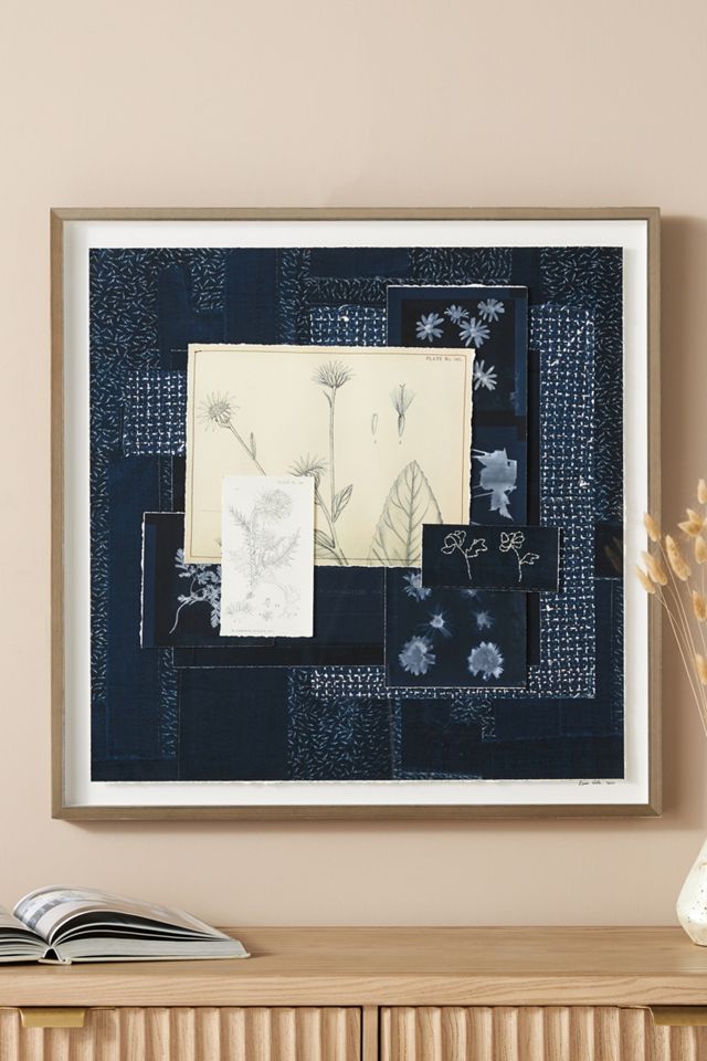Fabric and Plant Collage Wall Art | AnthroLiving