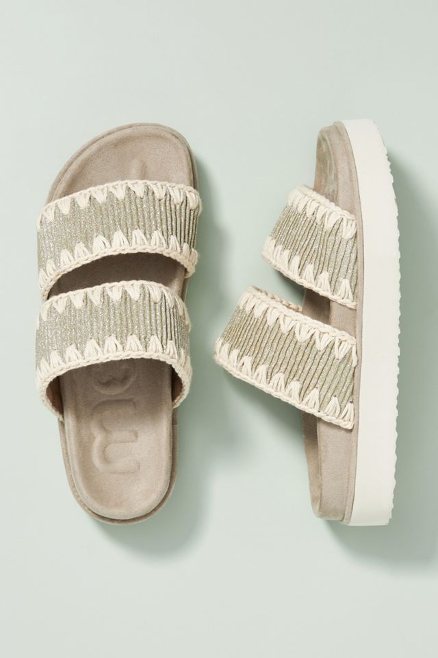 Mou Glitter Slide Sandals | Anthropologie