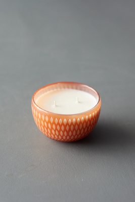 Linnea Geo Glass Candle, Citrus Grove | Terrain