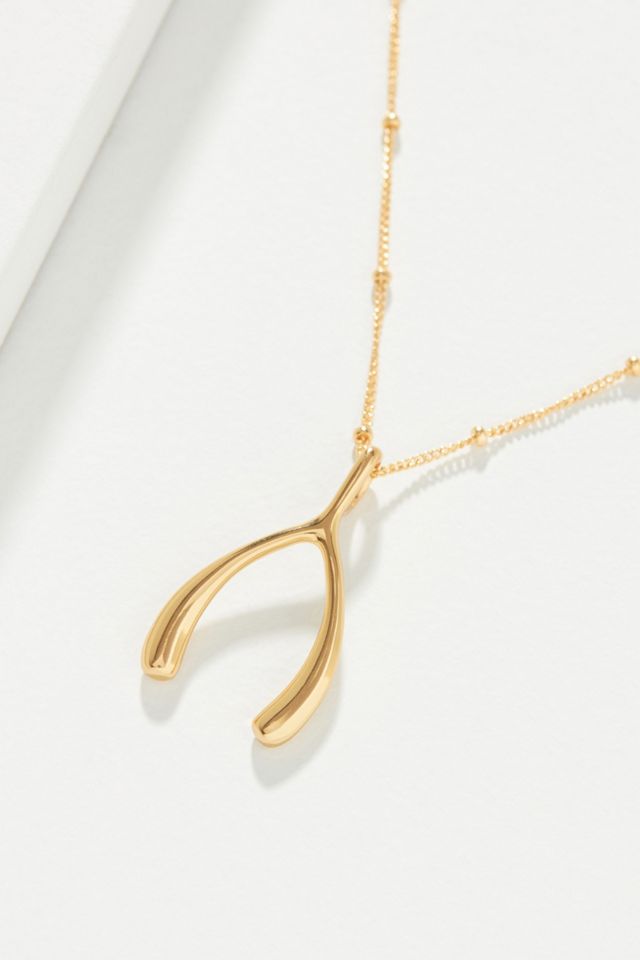 Jane Win Lucky Wishbone Pendant Necklace | Anthropologie